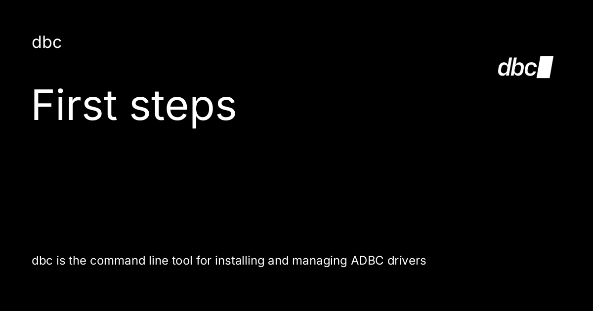 First steps - dbc